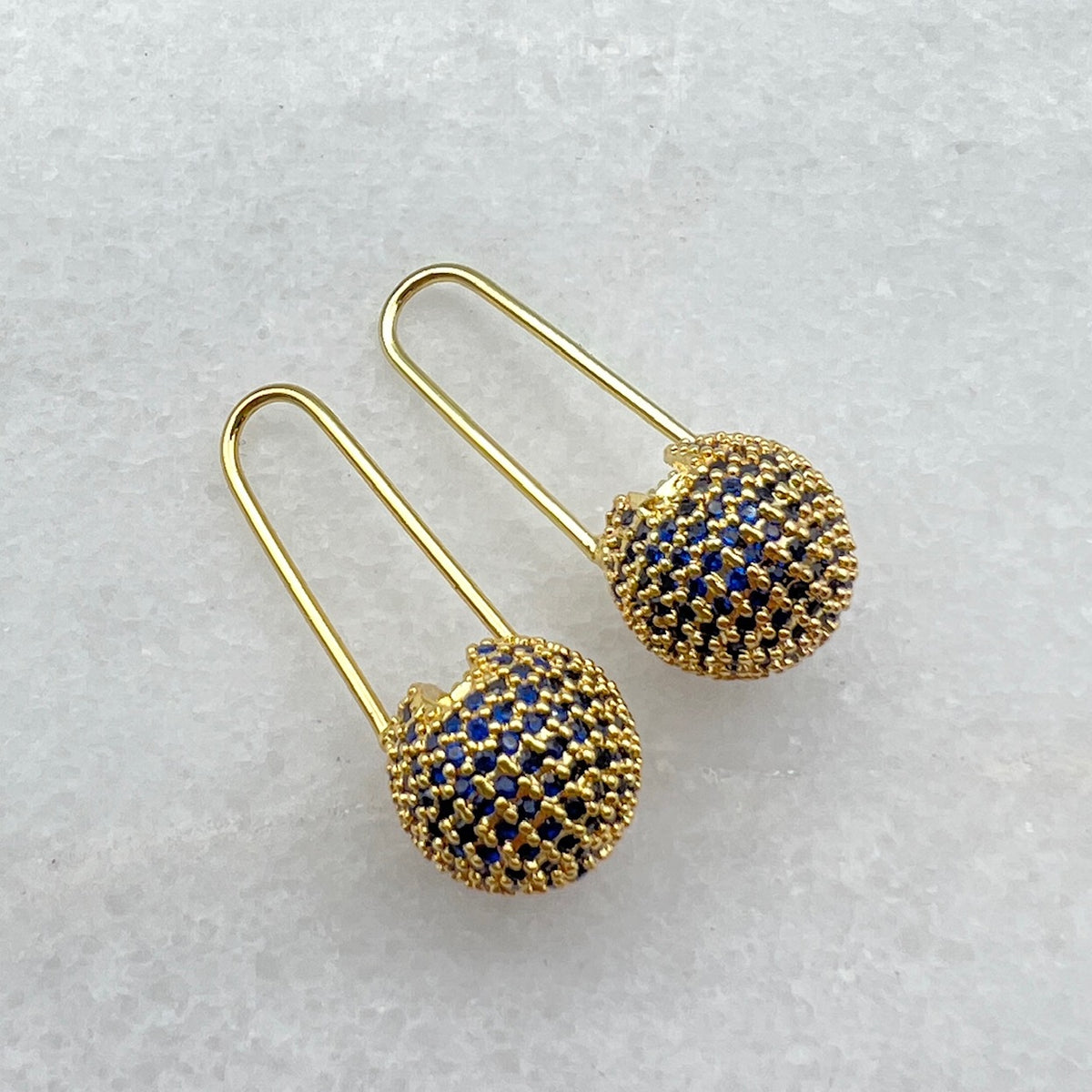 Navy Sparkle Ball Paperclip Earring – habit footwear + accessories